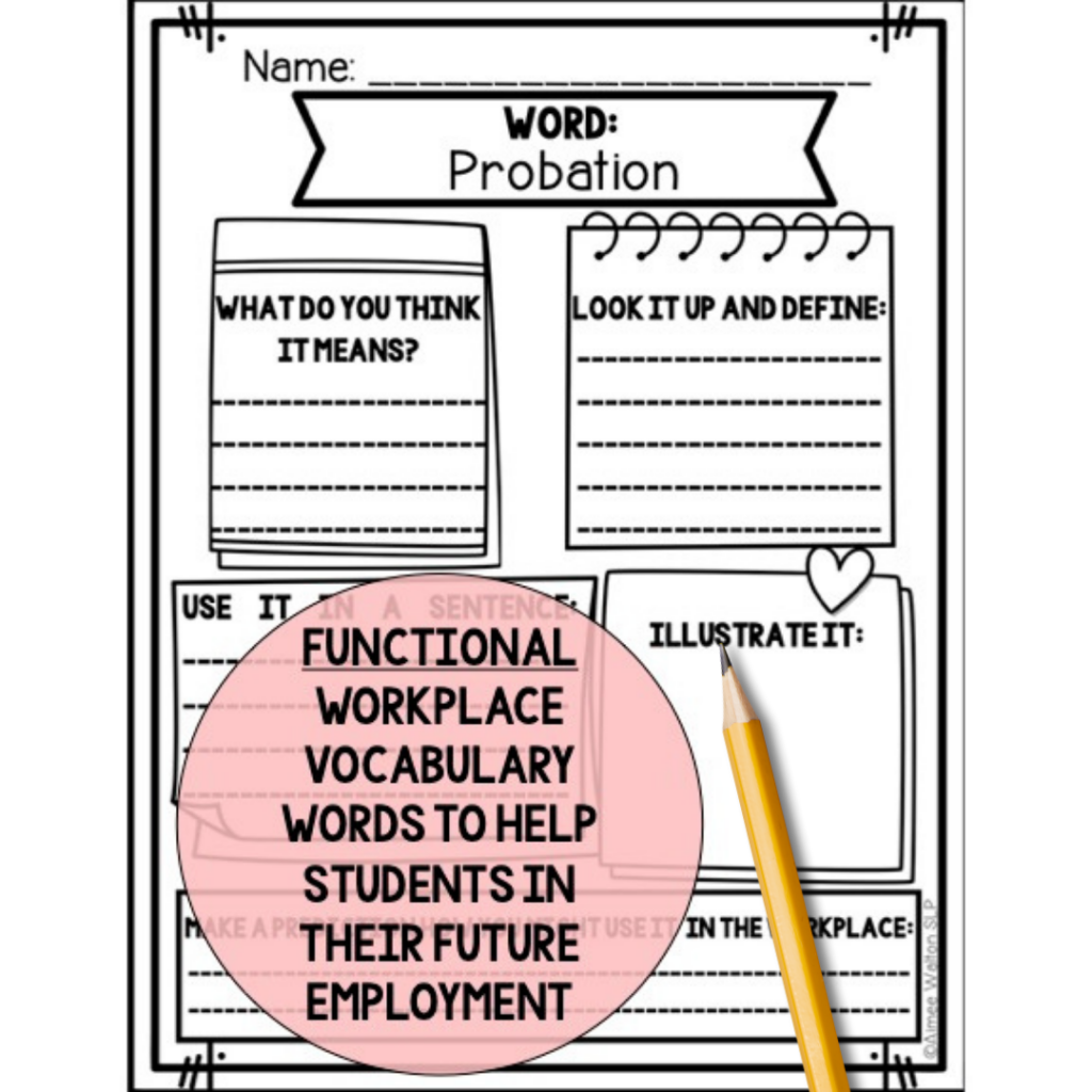 Life Skills Workplace Vocabulary